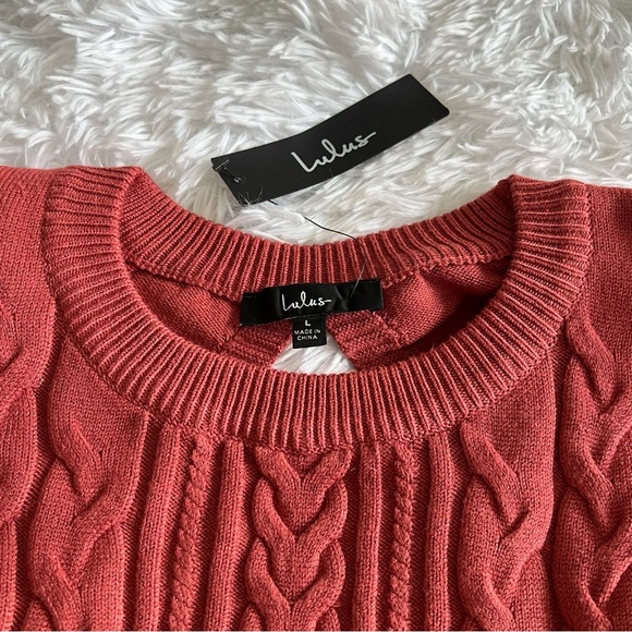 Lulus | Dresses | Nwt Lulus Snuggly Sensation Rust Red Cable Knit Bodycon Sweater Dress | Poshmark